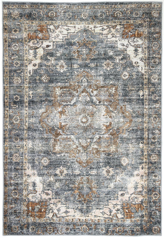 Distressed Vintage Cezanne Rabbit Gray Inca Gold Area Rug - VITAL 2244 ...