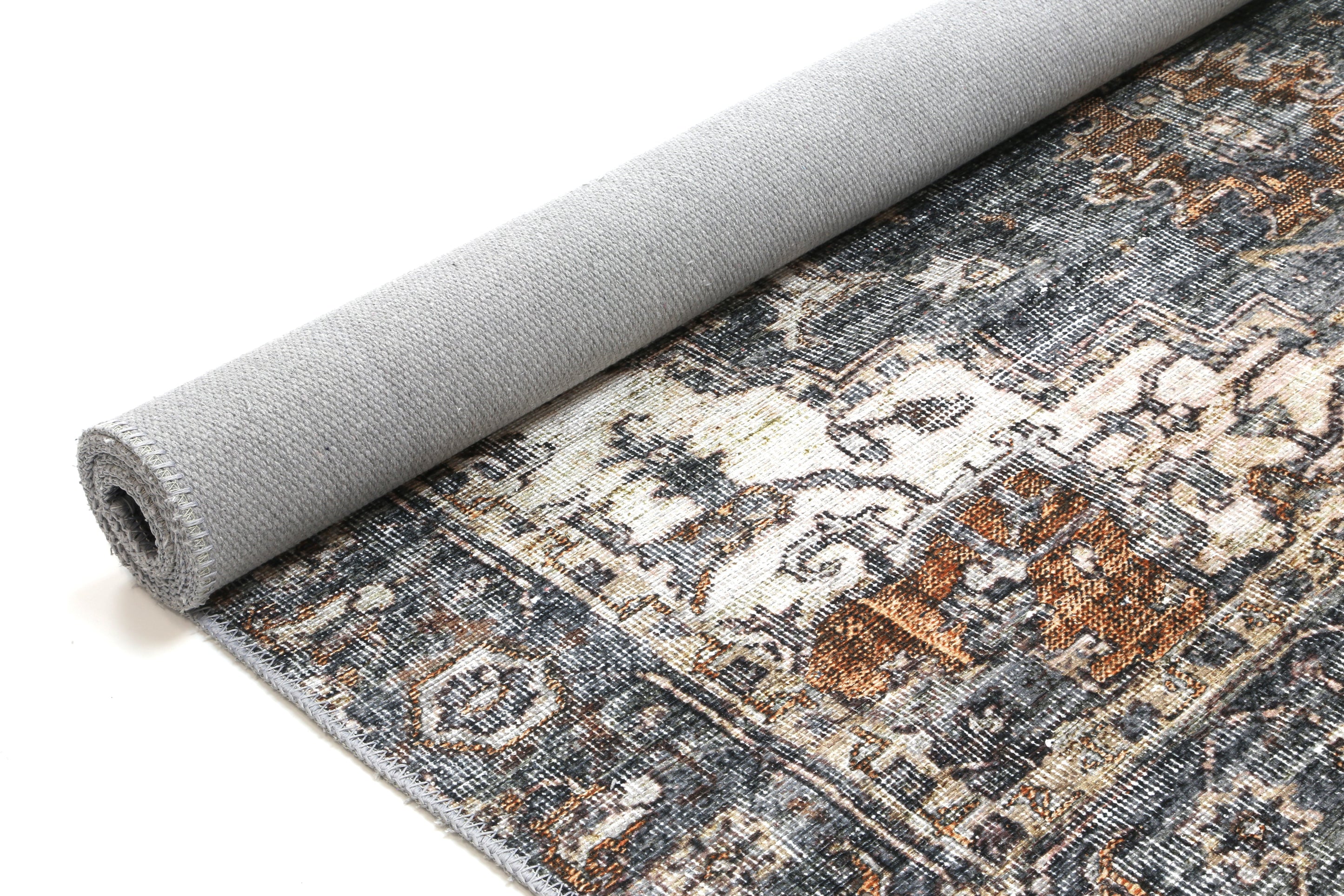 Distressed Vintage Cezanne Rabbit Gray Inca Gold Area Rug - VITAL 2244 ...