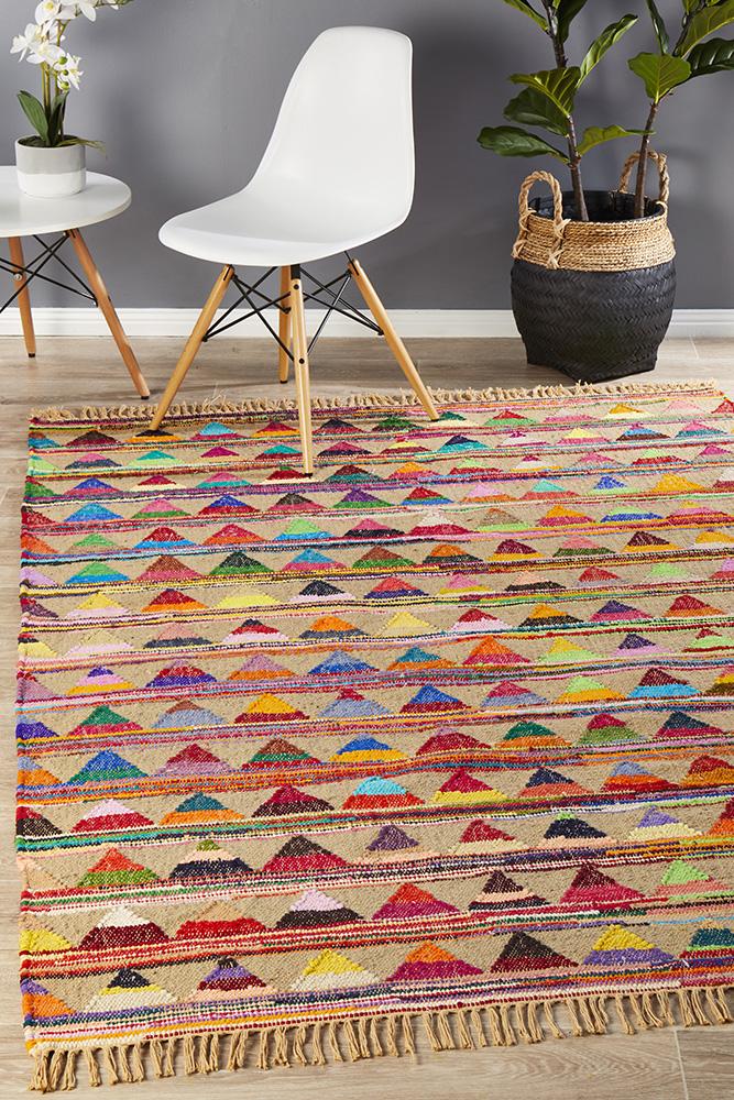 Jute Triangles Rug In Multi – Cheapest Rugs Online