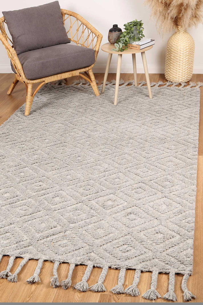 Goa Diamond Wool Blend In Grey Rug – Cheapest Rugs Online