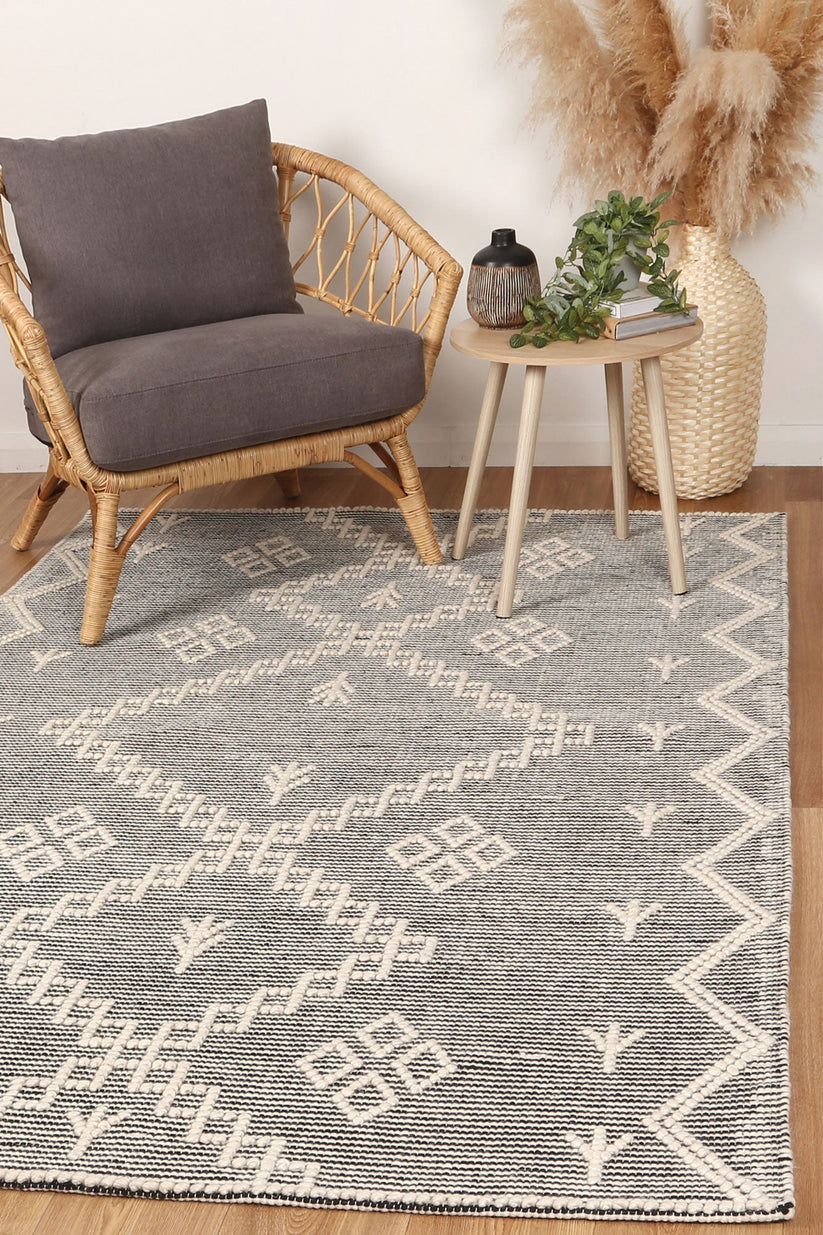 Goa Aztec Wool Blend In Cream Rug – Cheapest Rugs Online
