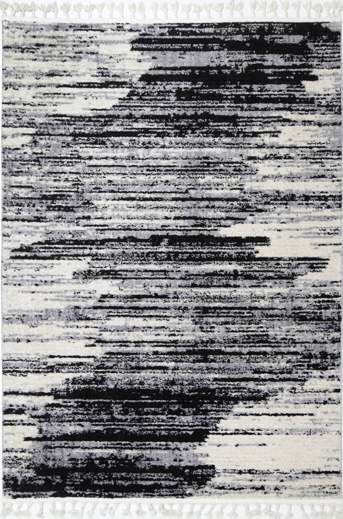 Mario Acid Wash Abstract In Black & White Rug – Cheapest Rugs Online