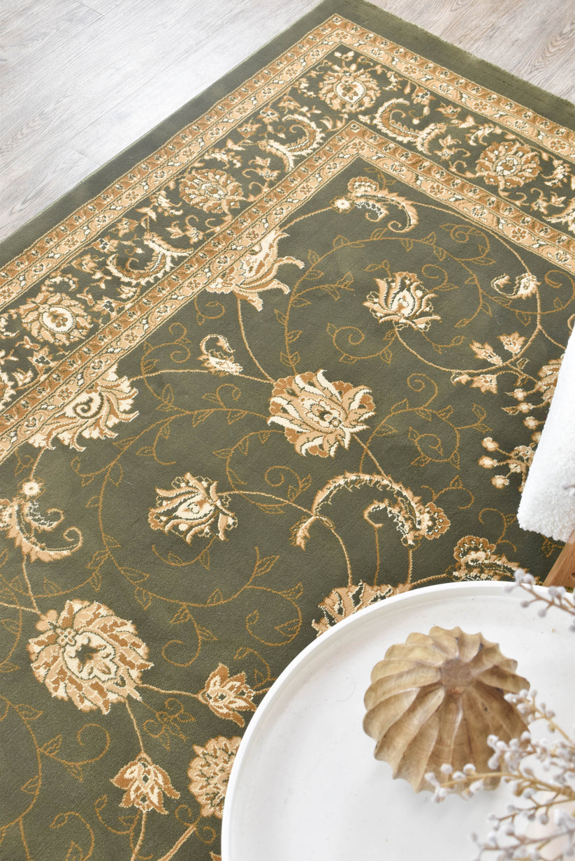 Vienna Opulent Charm Traditional in Green Rug – Cheapest Rugs Online