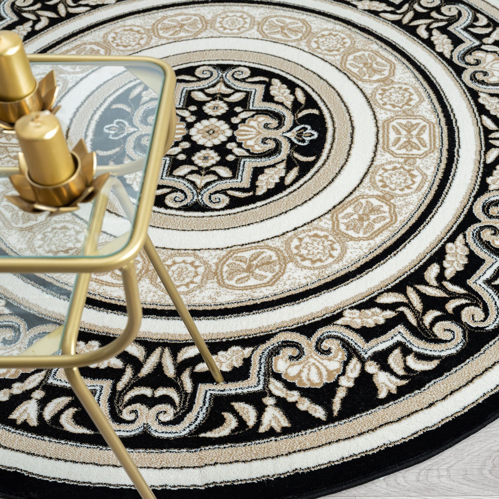Royal 523 Black Round Rug – Cheapest Rugs Online