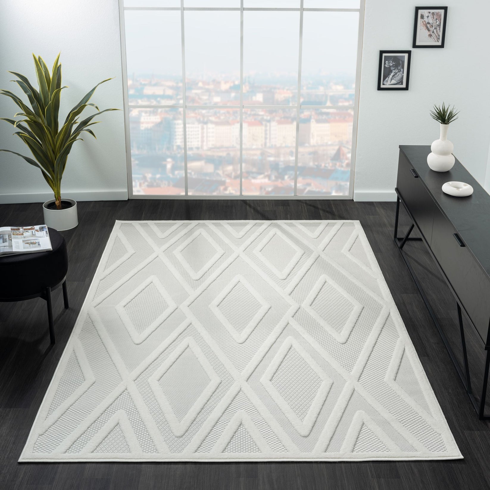 Calm 418 Frost In White Rug – Cheapest Rugs Online